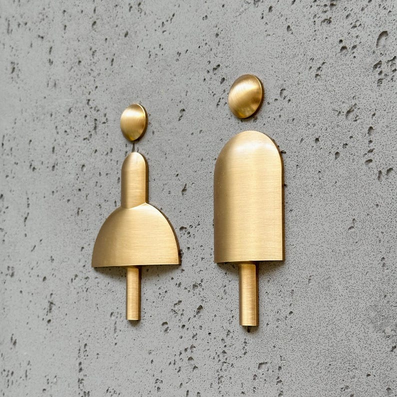 Modern Metal Restroom Sign: Customizable Office & Home Decor - Etsy