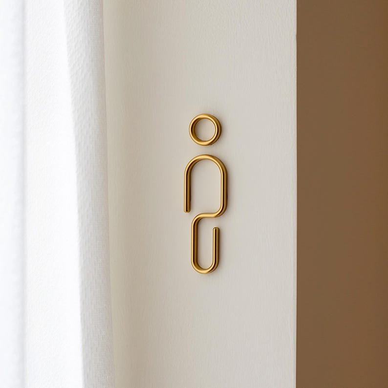 Modern Brass Restroom Sign: Customizable Push/pull Door Plates - Etsy