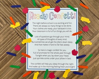 Back to School Ready Confetti, First Day of School Gift, Jitter Glitter ...