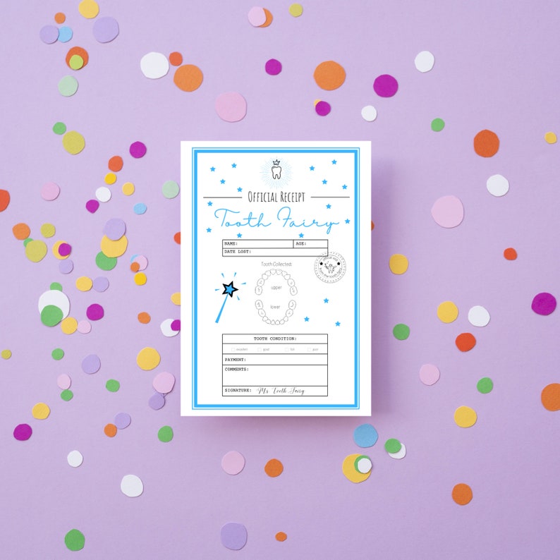 Tooth Fairy Receipt, Tooth Fairy Certificate, Lost Tooth Certificate ...