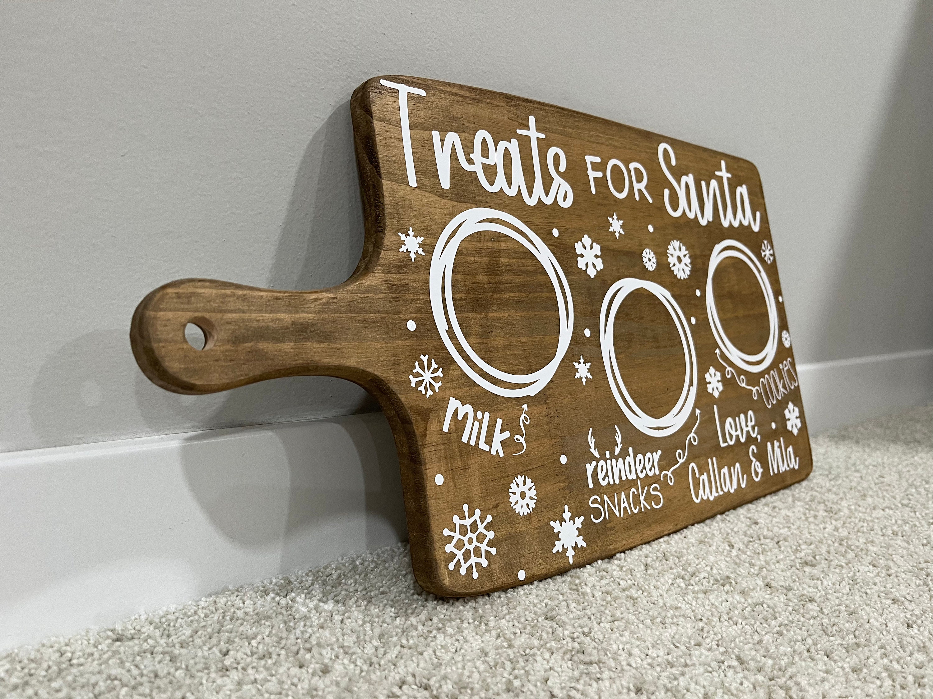 Santa Cookies and Milk Board - Santa Cookie Plate - Christmas Eve ...