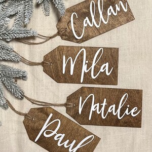 Personalized Wooden Stocking Tag, Stocking Name Tag, Farmhouse Name Tag ...