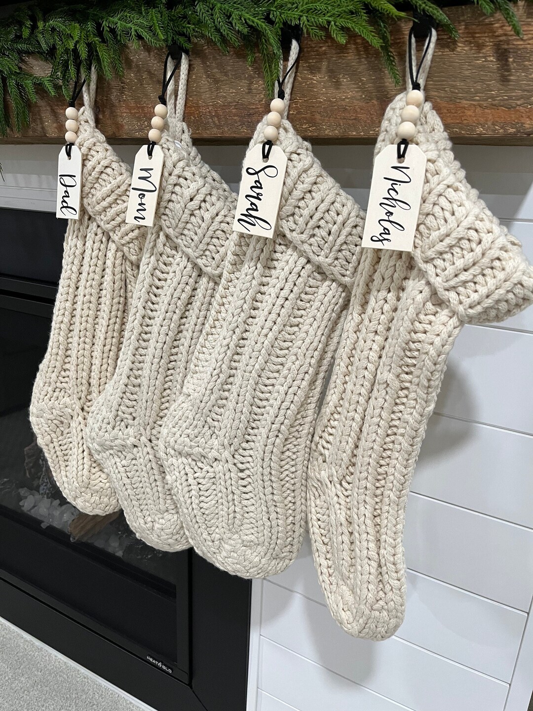 Personalized Wooden Stocking Tag, Stocking Name Tag, Farmhouse Name Tag ...