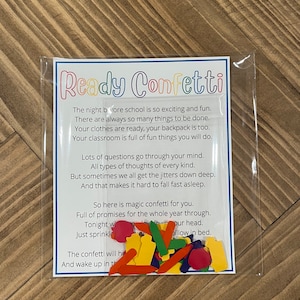 Ready Confetti, Night Before School, First Day of School, Kindergarten ...