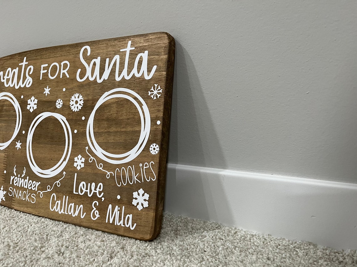 Santa Cookies and Milk Board - Santa Cookie Plate - Christmas Eve ...