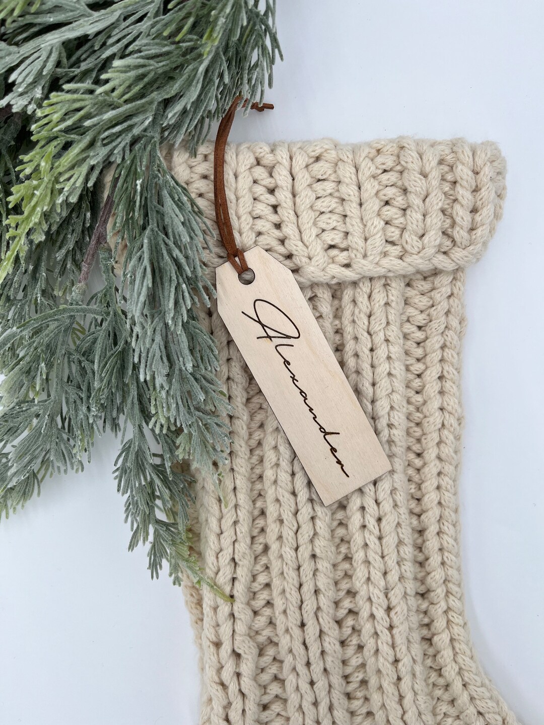Personalized Wooden Stocking Tag, Wood Stocking Tag, Christmas Stocking ...