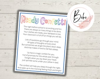 Ready Confetti - Night Before School - Instant Download - Etsy