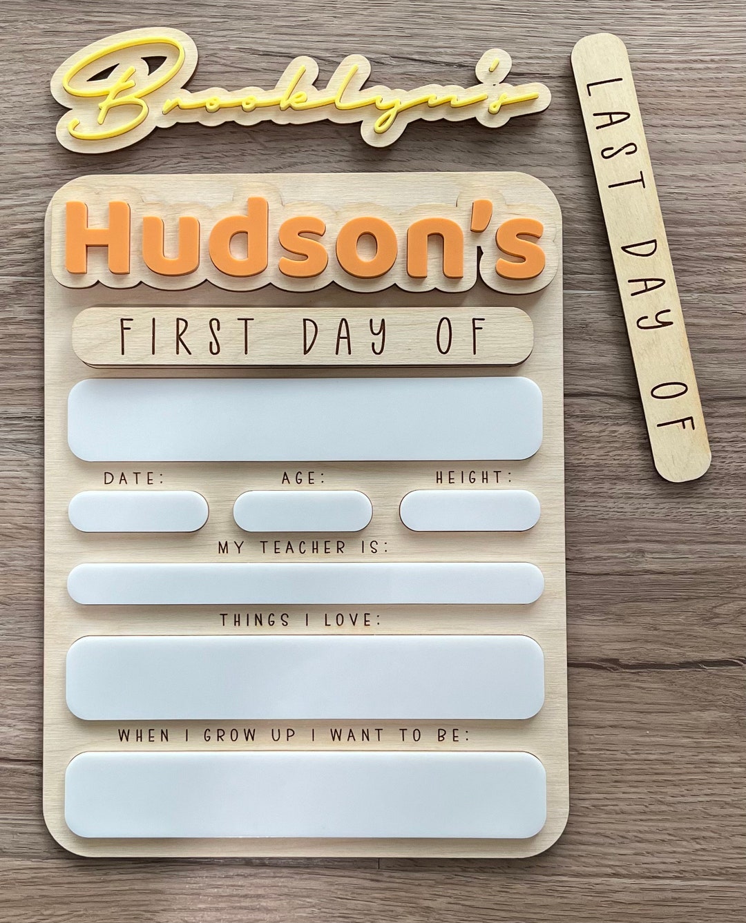 First Day of School Sign Personalized Interchangeable Names - Last Day ...