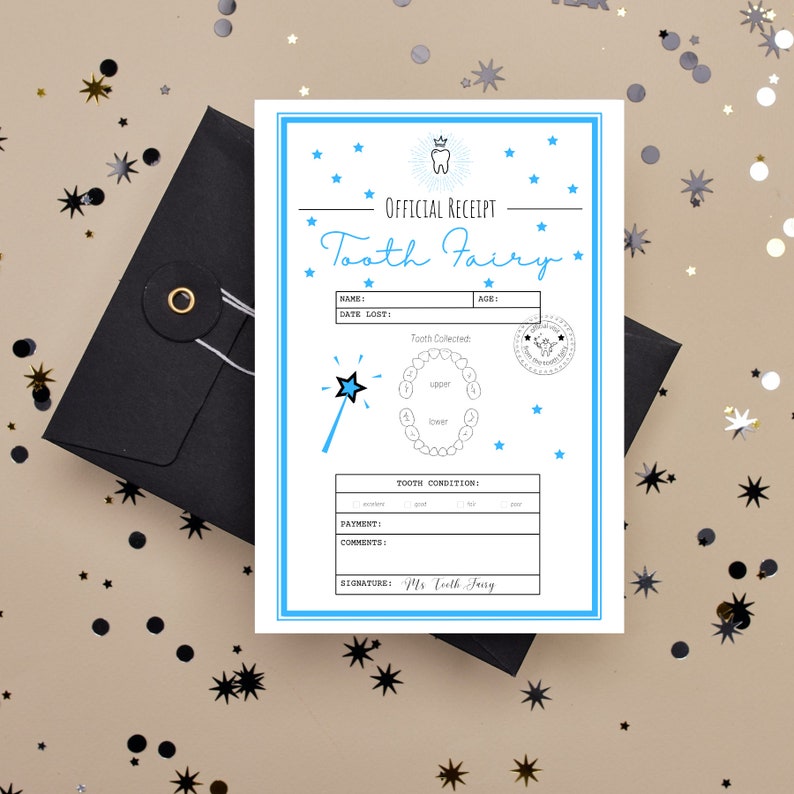 Tooth Fairy Receipt, Tooth Fairy Certificate, Lost Tooth Certificate ...