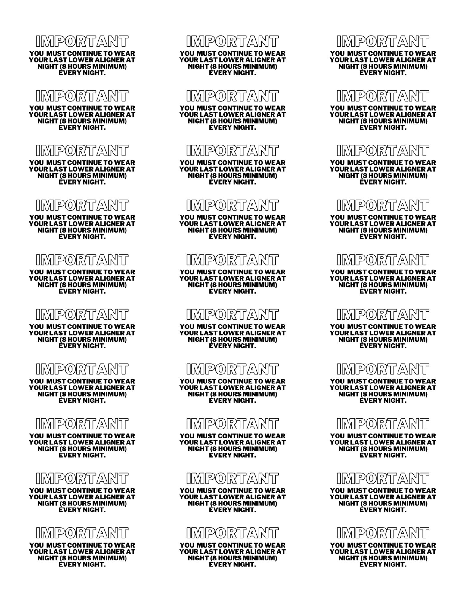 Invisalign Stickers, Invisalign Sticker Template, Invisalign Tray ...