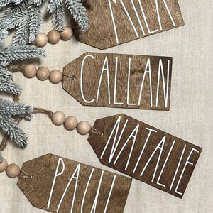 Personalized Wooden Stocking Tag, Stocking Name Tag, Farmhouse Name Tag ...