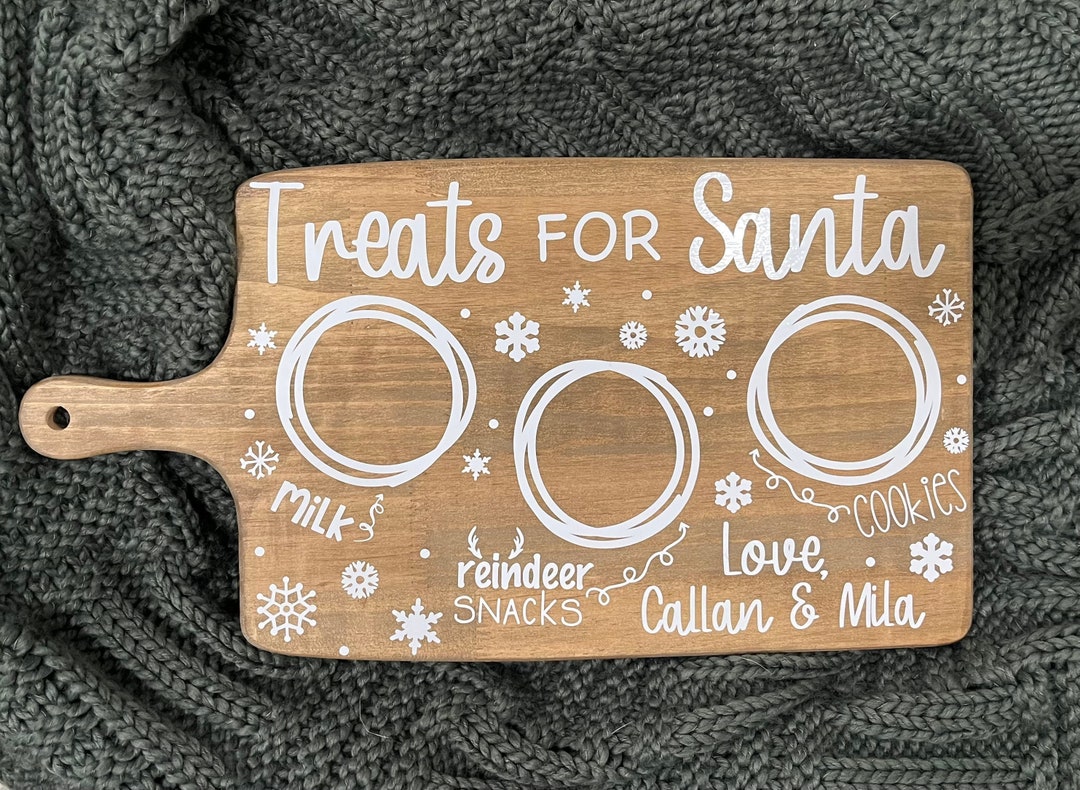 Santa Cookies and Milk Board - Santa Cookie Plate - Christmas Eve ...