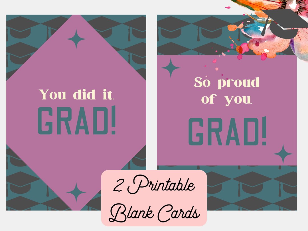 Printable Graduation Card Bundle | Congrats Grad | Use for Any ...