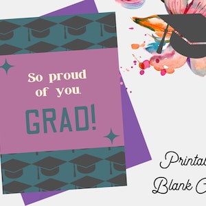 Printable Graduation Card | so Proud of You, Grad | Use for Any ...
