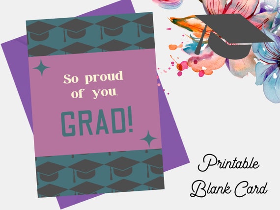 Printable Graduation Card so Proud of You Grad Use for - Etsy