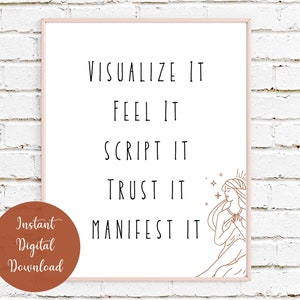 Manifestation Wall Art Bundle | Minimalist Wall Decor | Set of 8 ...