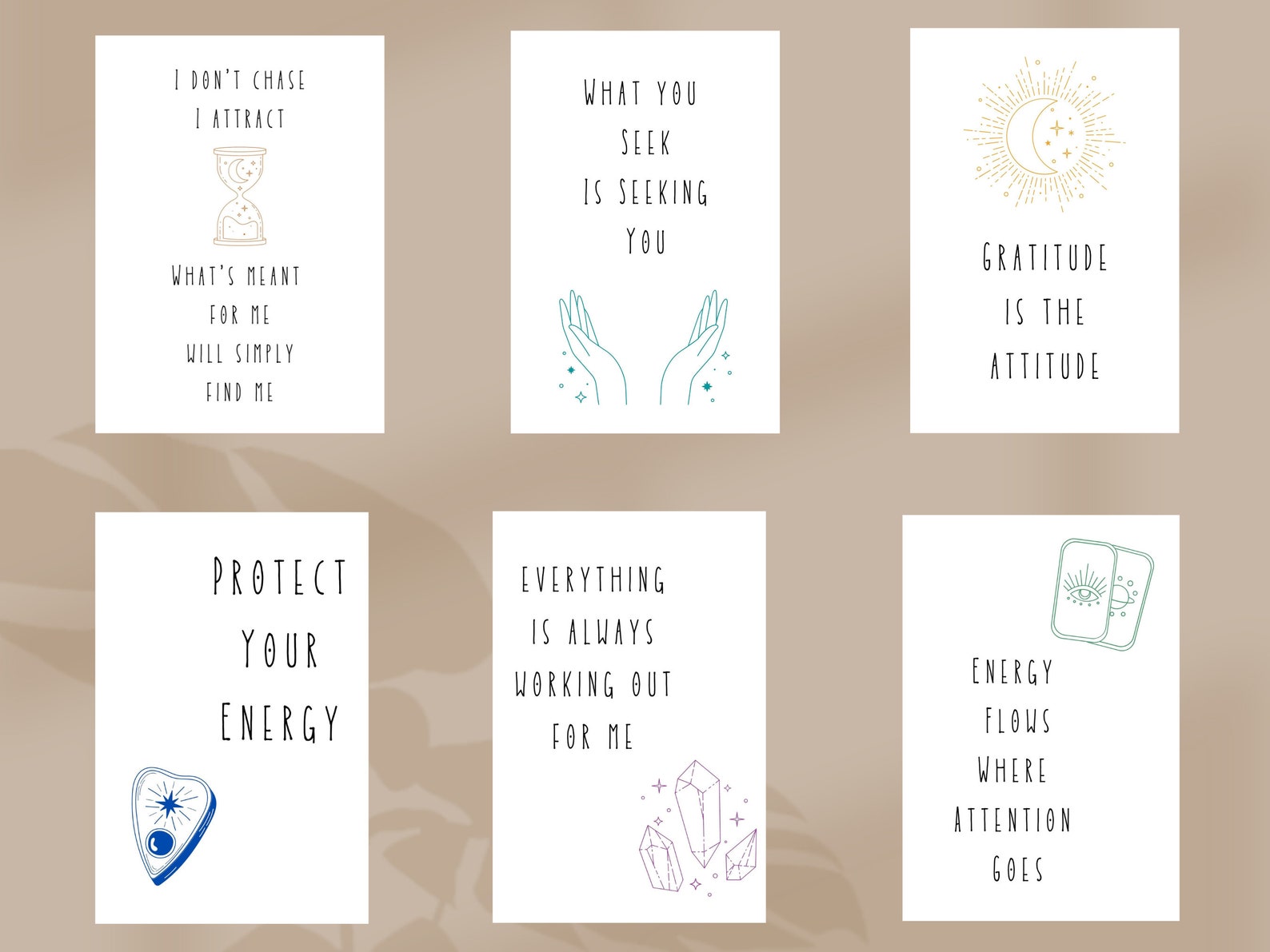 Manifestation Wall Art Bundle | Minimalist Wall Decor | Set of 8 ...