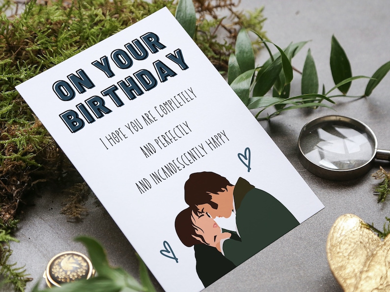 Mr. Darcy and Lizzie Bennet Birthday Card | Jane Austen Greeting Card ...