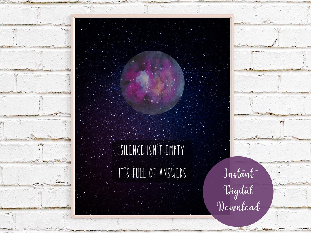 Silence Isn't Empty It's Full of Answers Printable Wall Art ...