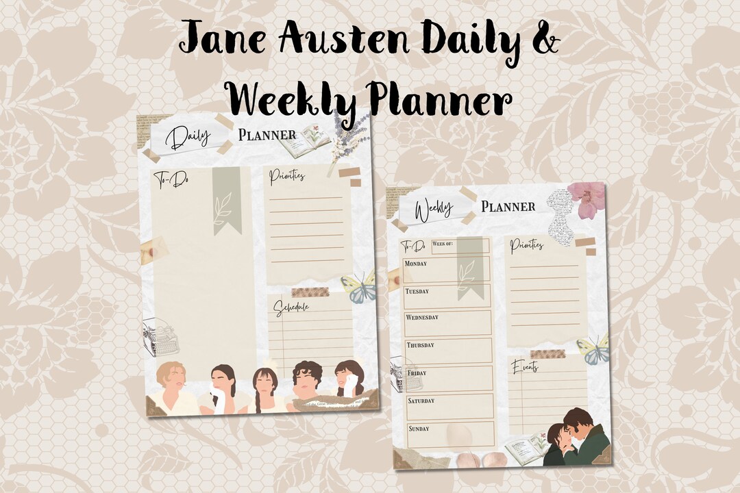 Jane Austen Planner Bundle | Goal Planner | Cottagecore Digital Planner ...