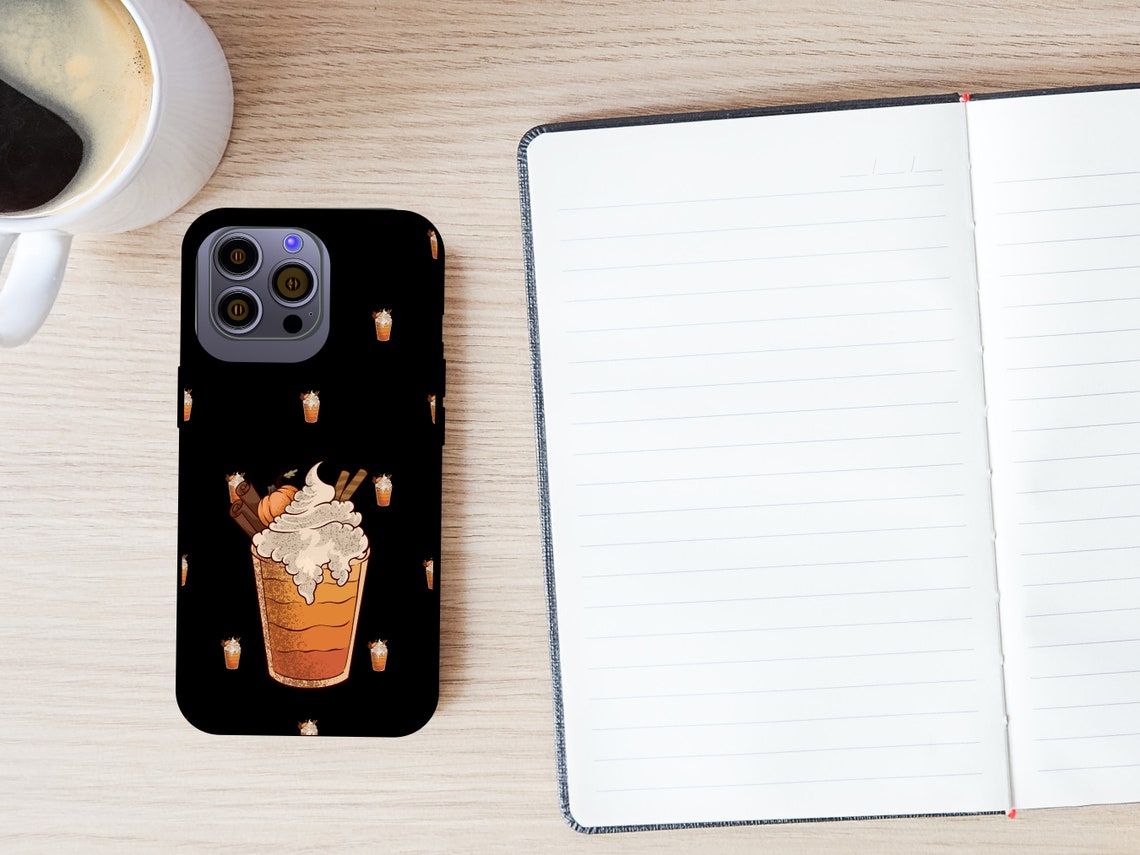 Cute Fall PSL Clear iPhone Case, Fall Coffee Themed Phone Case, Fall ...