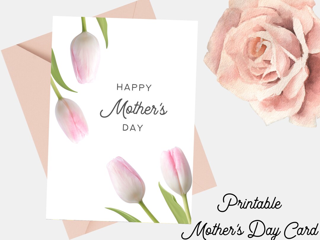 Simple Mother's Day Card | Printable Blank Card | Print at Home | 5x7 ...