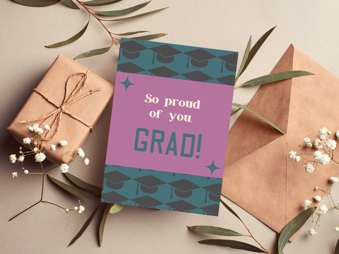 Printable Graduation Card so Proud of You, Grad Use for Any Graduation ...