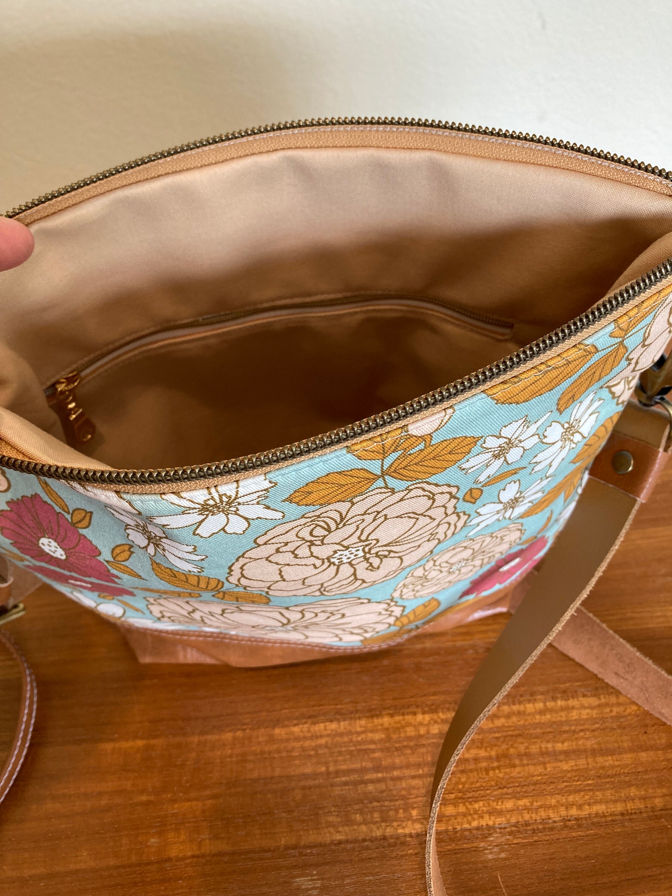 Waxed Canvas Crossbody Bag, Floral Crossbody Bag - Etsy