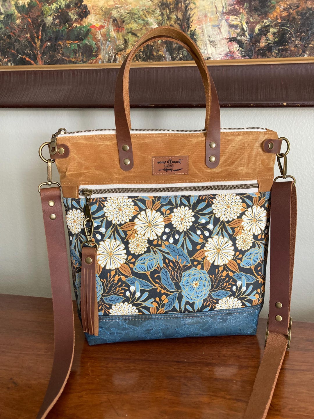 Aberdeen Tote, Custom Order Waxed Canvas Tote Bag, Cork Bag - Etsy