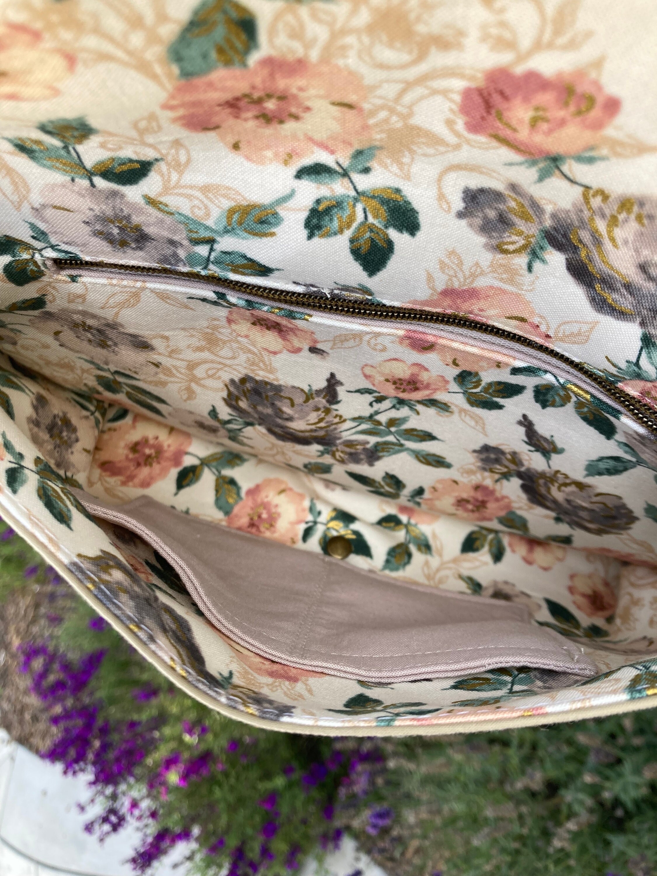 Sand-colored Haralson Belt Bag, Floral Belt Bag, Fannypack, Dry Waxed ...