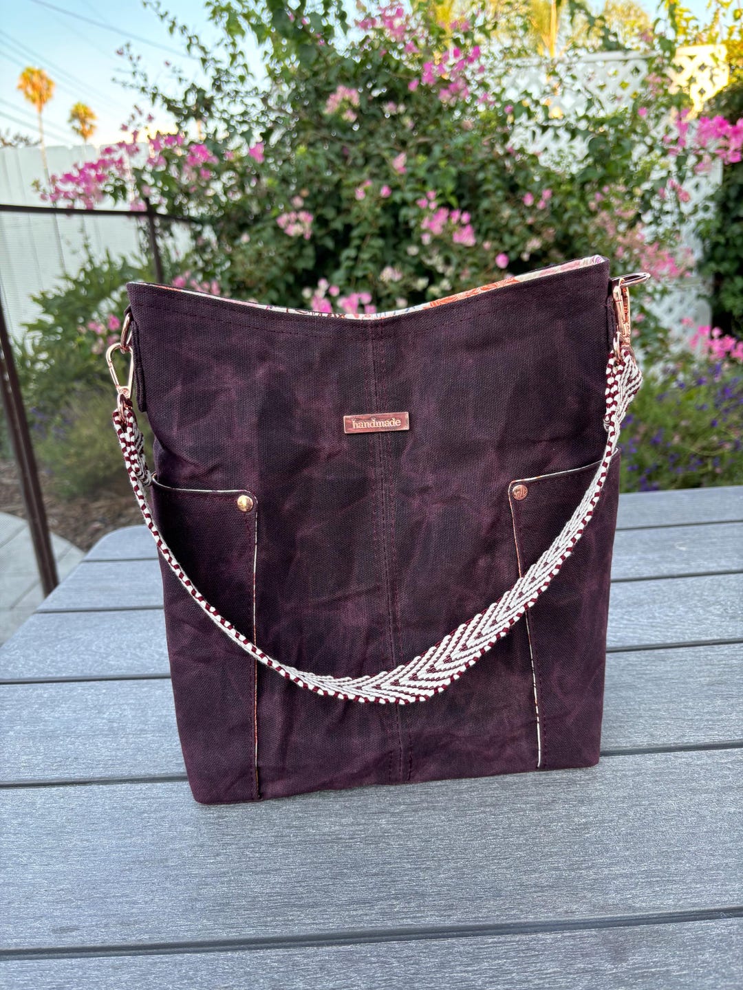 Waxed Canvas Compass Bag, Size Small, Durable Tote, Noodlehead Patterns ...