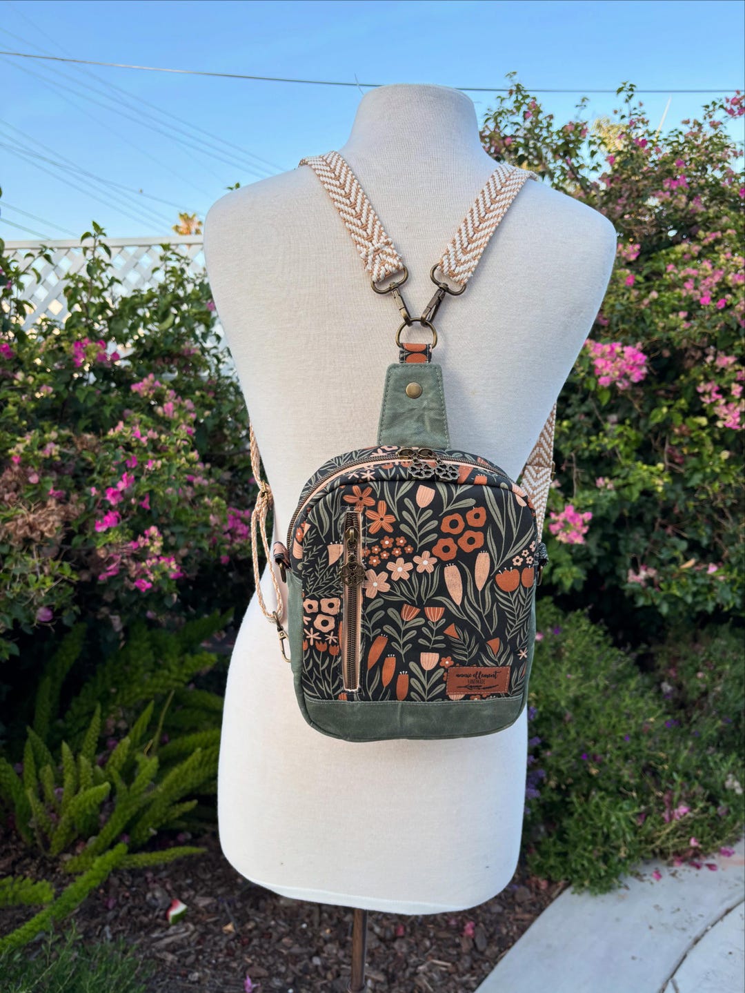Floral Pebble Sling Bag, Convertible Bag, Three in One Bag, Mini ...