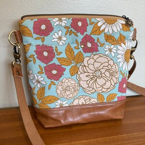Waxed Canvas Crossbody Bag, Floral Crossbody Bag - Etsy