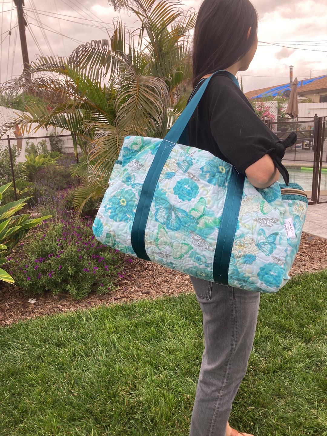 Quilted Duffle Bag, Weekend Bag, Patchwork Duffle Bag, Noodlehead Pattern - Etsy