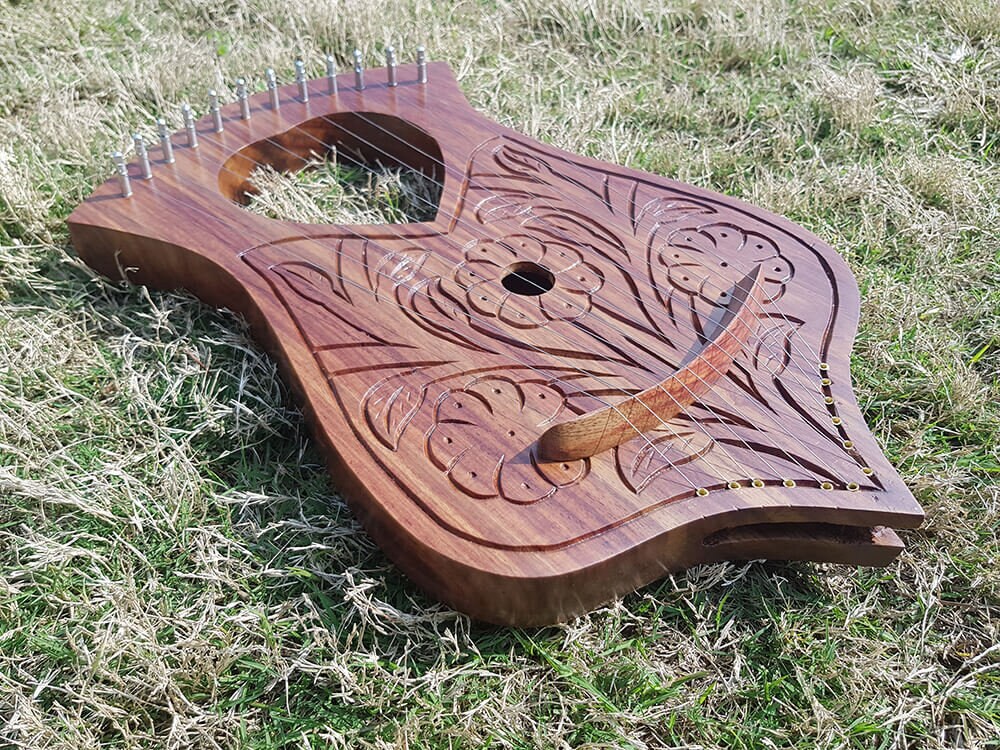 Handmade Lyre Harp Rosewood 12 Metal Strings Lyre Harp Rosewood 12 ...