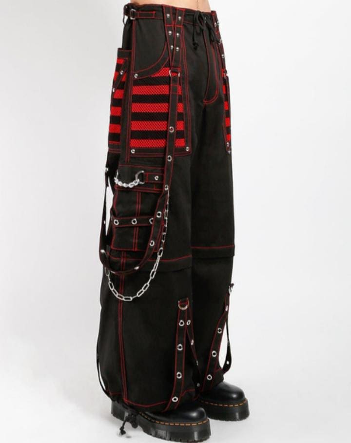 Black & Red Pocket Gothic Pant Alternative Punk Rock Handmade - Etsy