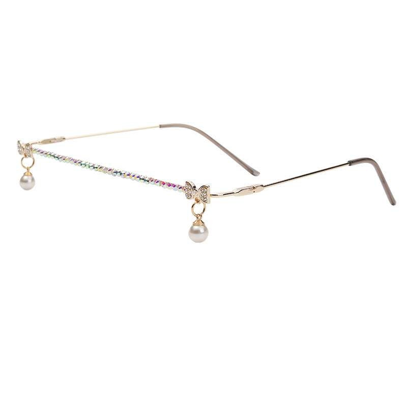 Straight Bedazzled Bar Glasses, Futuristic Face Jewelry, Fashionista ...