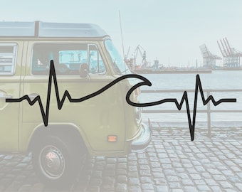 Motorcycle Heartbeat Sticker - Etsy