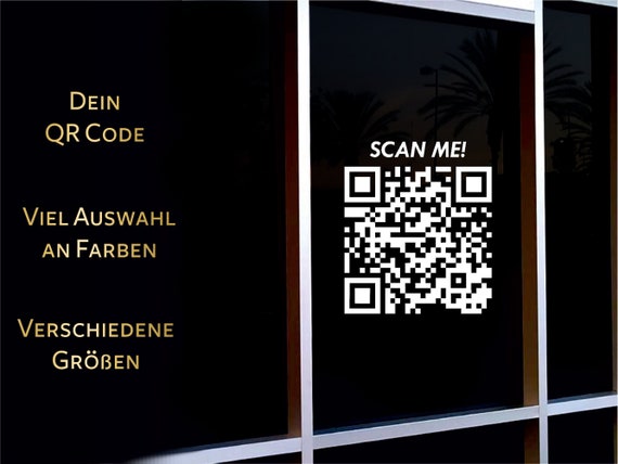 Custom QR Code Shop Window Company Website Vinyl Sticker - Etsy