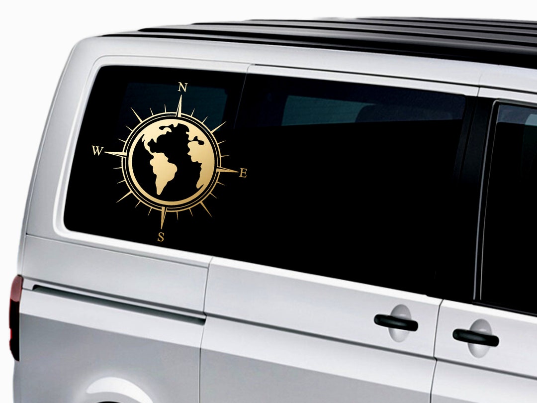Compass World Globe Motorhome Caravan Sticker Adventure Car Caravan ...