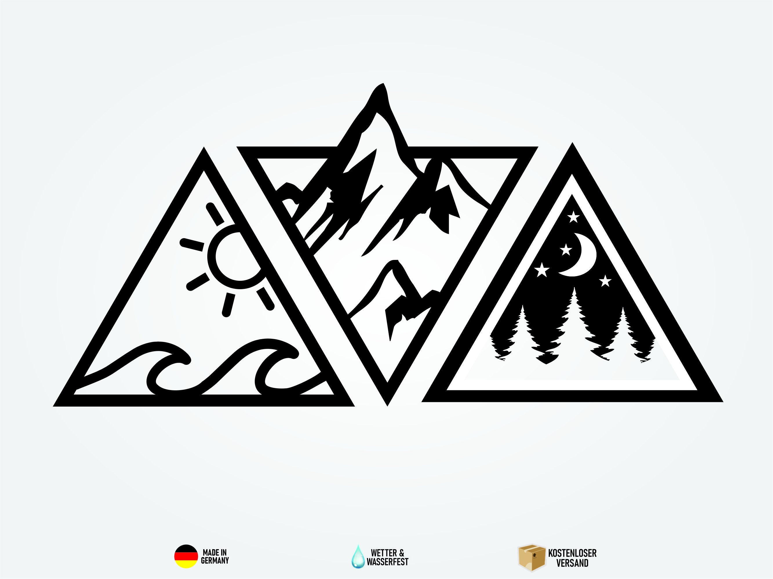 Sticker | Caravan | Van | Camper | Car Sticker | Wave Sea Sun Mountains ...