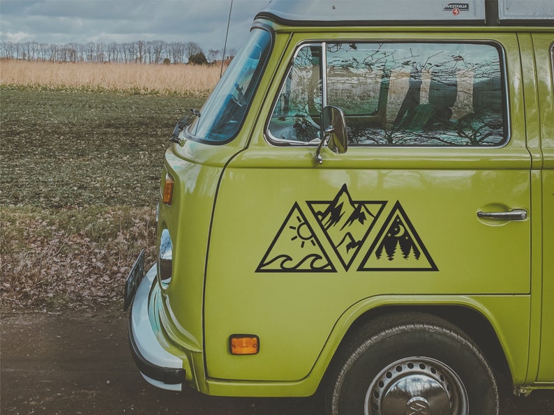 Sticker | Caravan | Van | Camper | Car Sticker | Wave Sea Sun Mountains ...