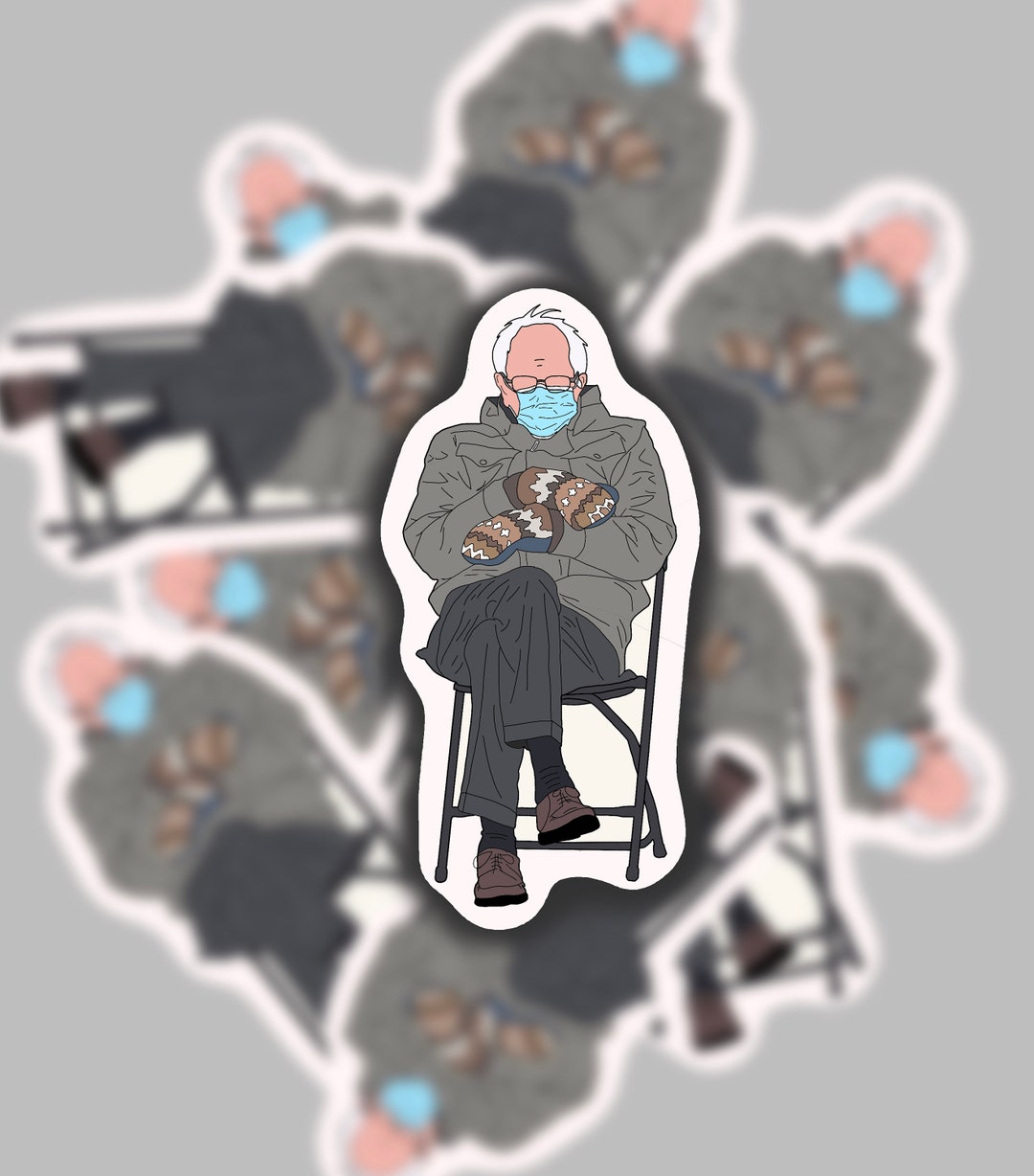 Grumpy Bernie Sticker | Water Bottle Sticker | Funny Sticker | Water ...