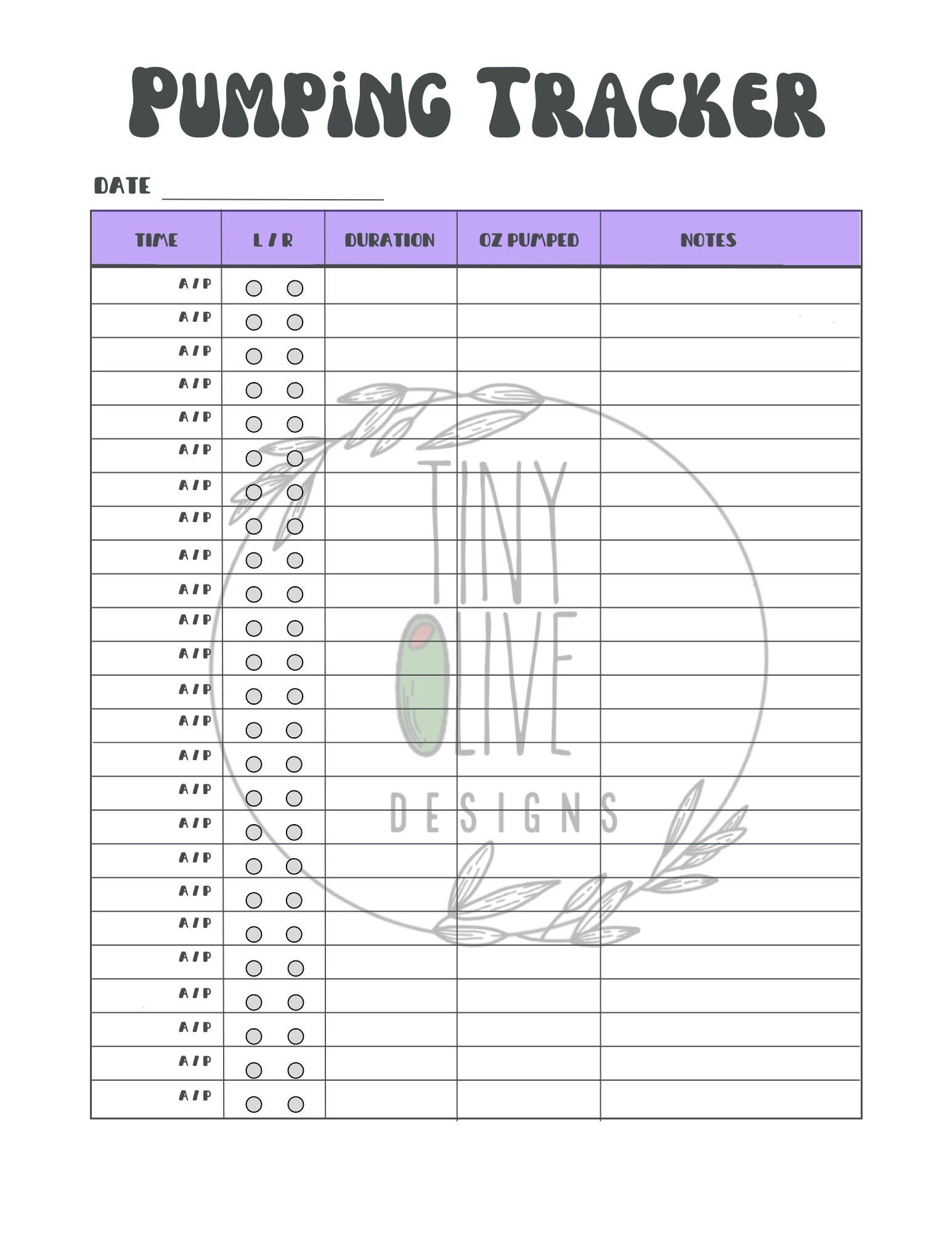 Breast Pumping Tracker | Pumping Schedule | Breast Pumping Log - Etsy