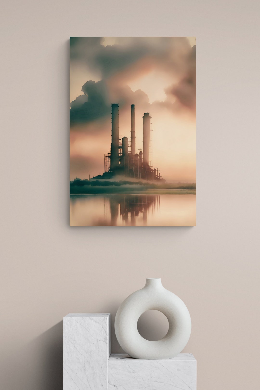 Industrial Factory Towers, Printable Digital Download to Print at Home ...