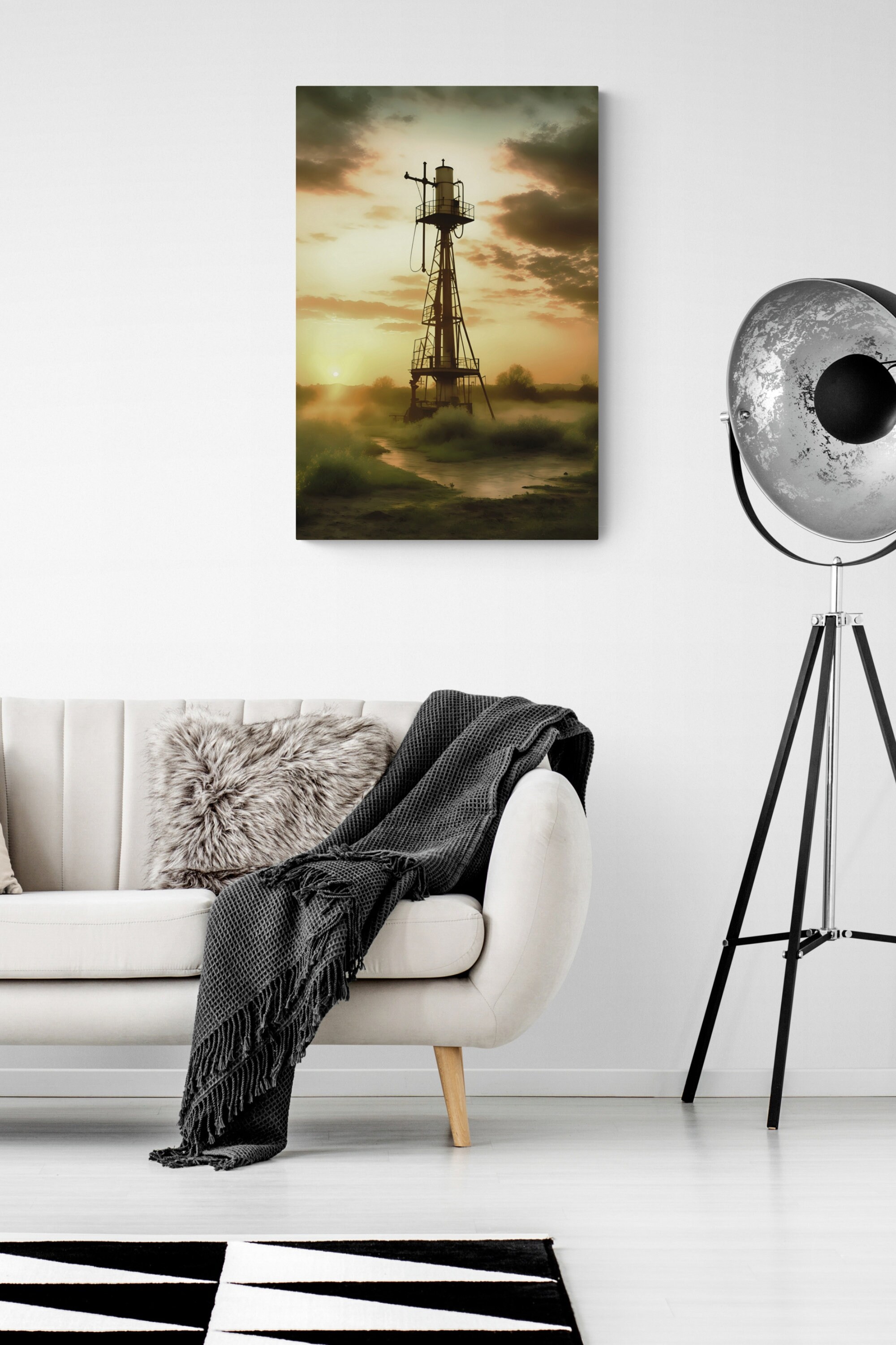 Oil Rig Field Wall Art, Printable Digital Download, Oil Industry ...