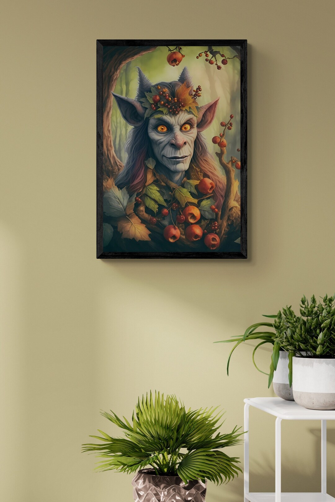 Berry Collector Goblin Poster Print, Goblincore, Dark Fantasy, AI ...