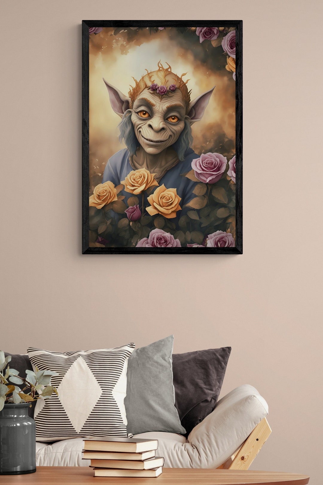 Keeper of the Rose Goblin Poster Print, Goblincore, Dark Fantasy ...