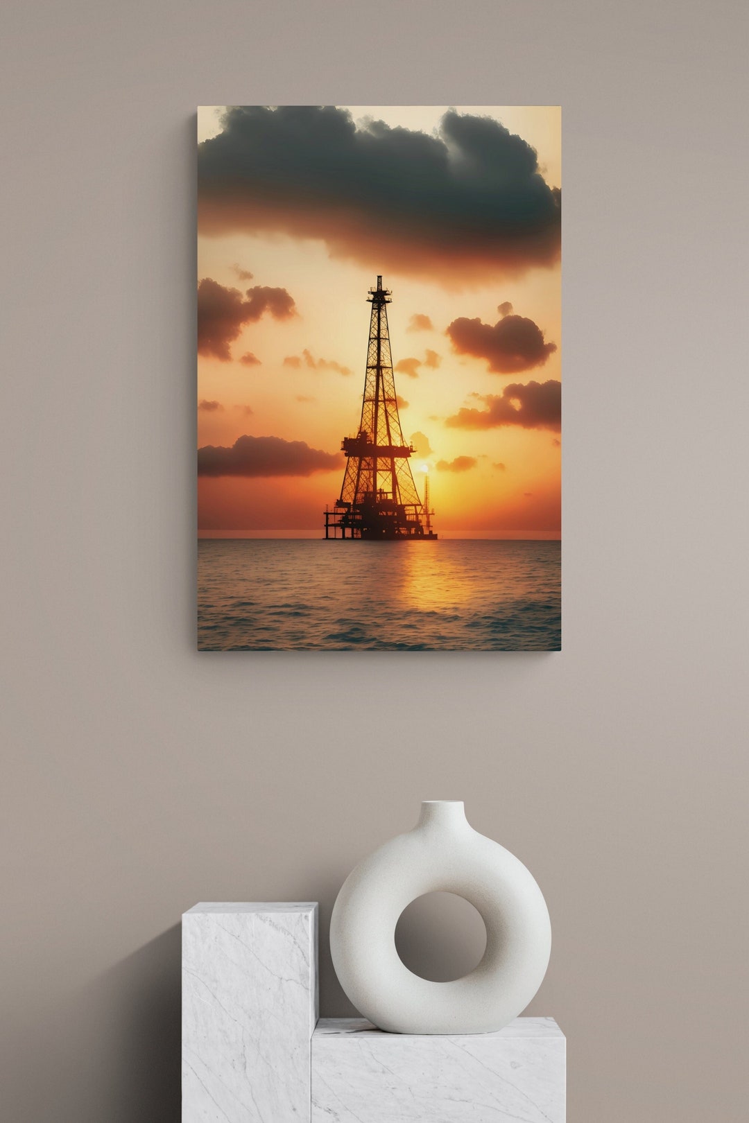 Sea Oil Rig Wall Art, Printable Digital Download to Print at Home ...