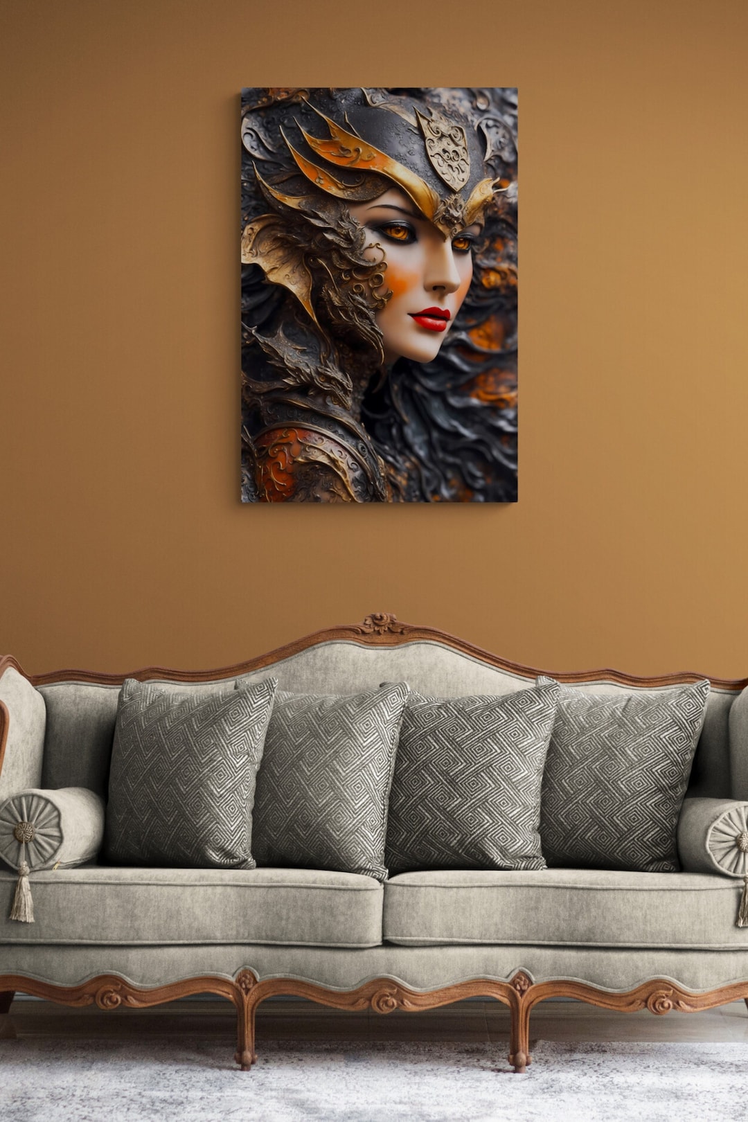 Warrior Lady Dragon Wall Art Print for Fantasy Home Décor - Etsy